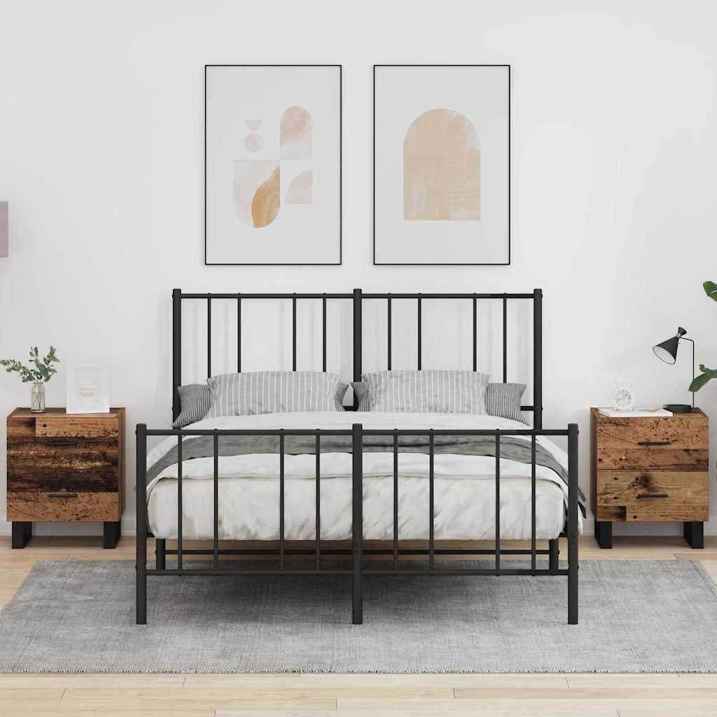 Noćni ormar s ladicama, set 2 kom, 40 x 35 x 47,5 cm, staro drvo | Koreqt.hr